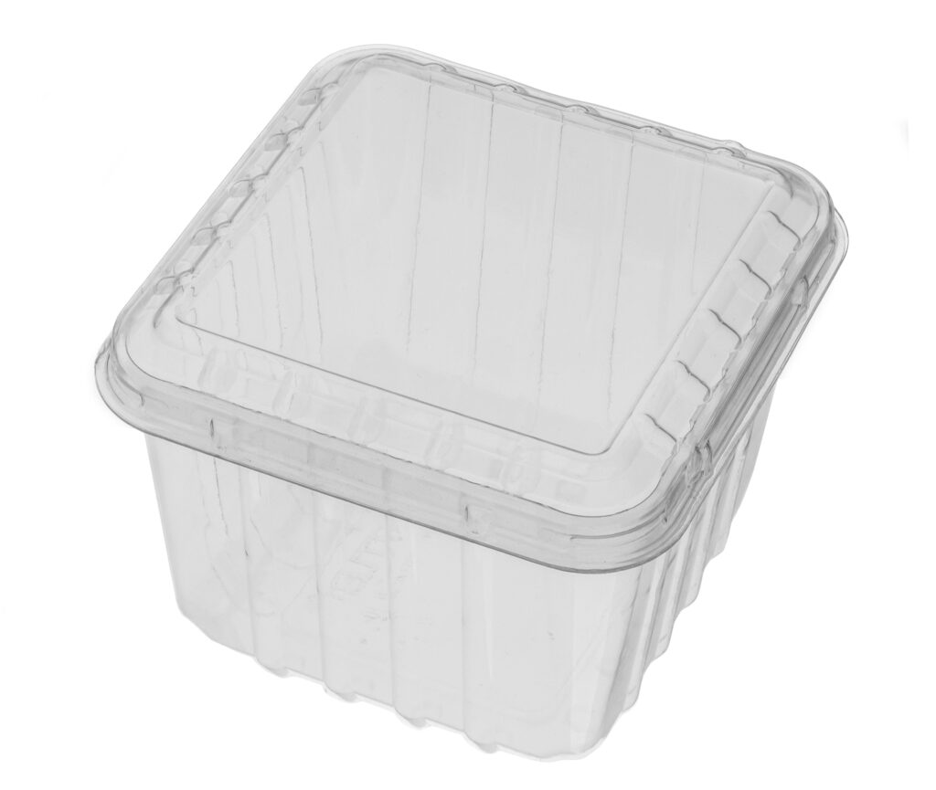 Pote de plástico 250 gr cuadrado para alimentos Bandex